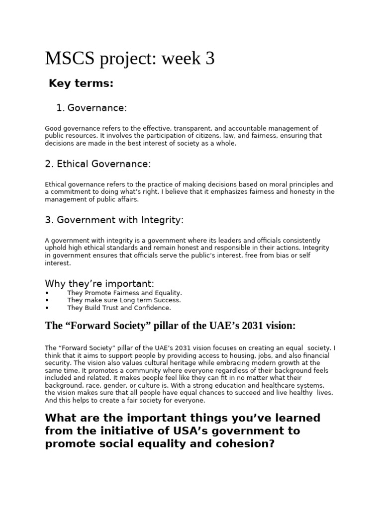 MSCS Project Week 3 | PDF | Equal Opportunity | Social Justice