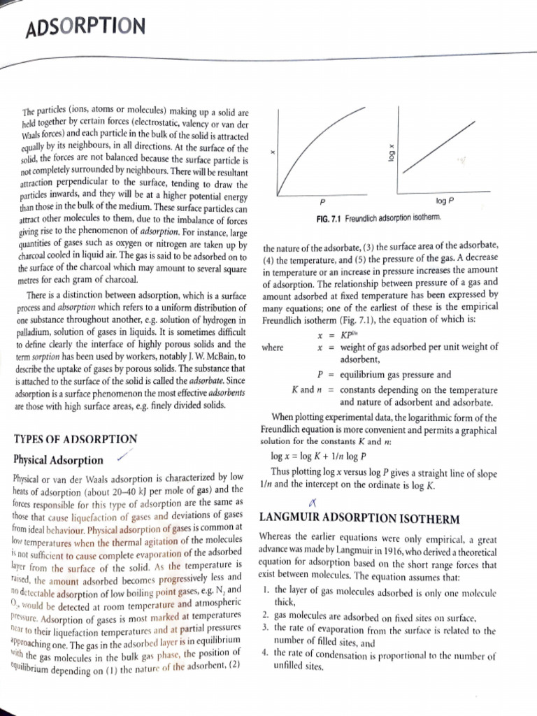 Pharm Adsorption From Bentley Book | PDF | Adsorption | Gases