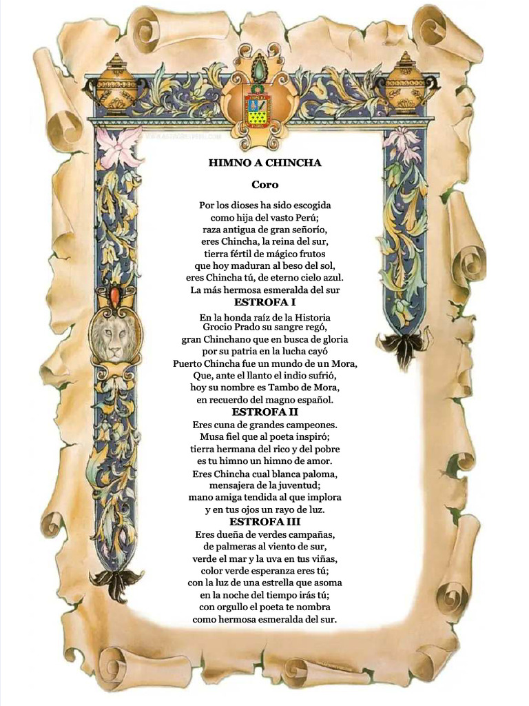 Himno a Chincha: Esencia y Honor | PDF
