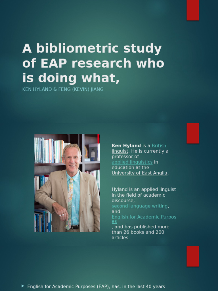 A Bibliometric Study of EAP Research Who Is Doing What | PDF ...