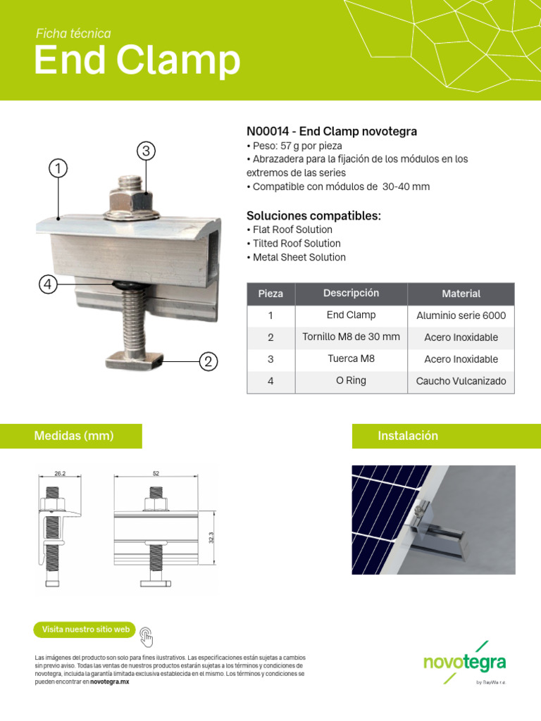 Abrazadera End Clamp Novotegra | PDF