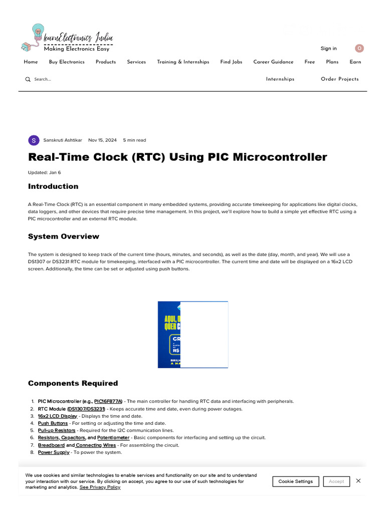Real-Time Clock (RTC) Using PIC Microcontroller | PDF | Microcontroller | Integrated Development ...