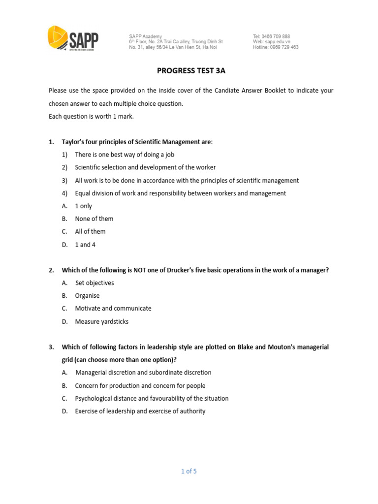 Progress Test 3 - Q (A) | PDF | Behavioural Sciences | Social Psychology