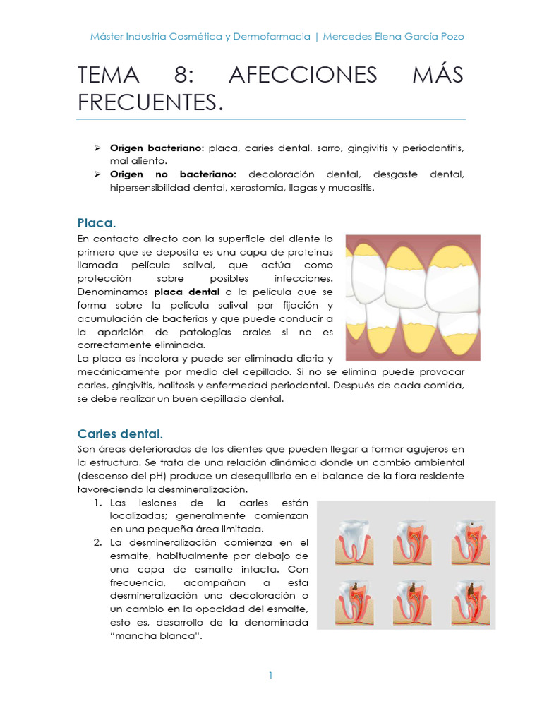Tema 8 Afecciones Bucales Más Frecuentes | PDF | Odontología ...