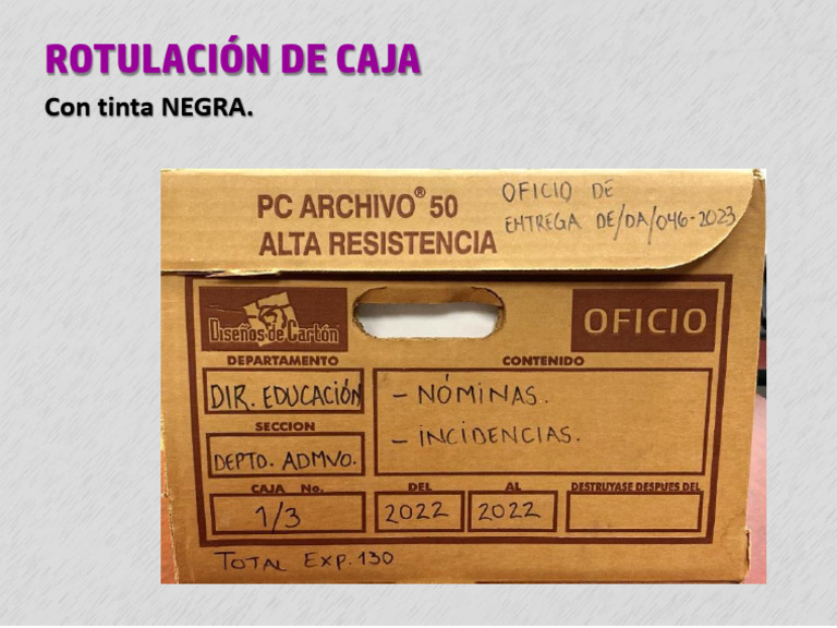 Rotulación de Caja con Tinta Negra | PDF