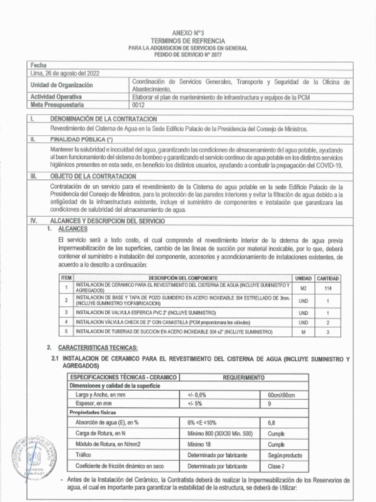 TDR Revestimiento de Cisterna (F) | PDF