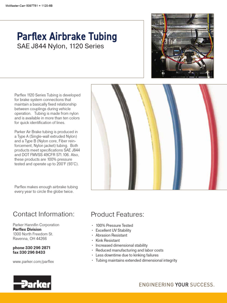 Parflex 1120 Series Airbrake Tubing | PDF | Nylon | Mechanical Engineering