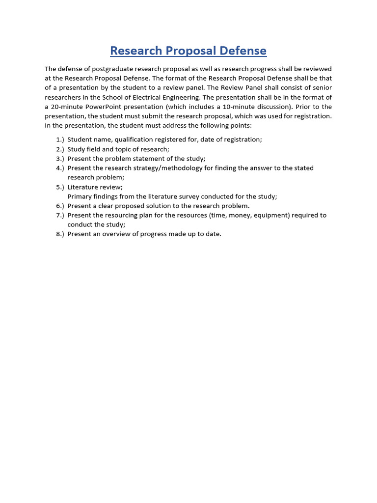 RUBRIC FOR POSTGRADUATE PROPOSALS DEFENCE 2021 | PDF | Methodology ...
