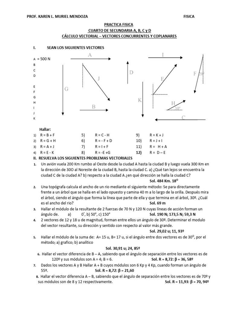 Practica Vectores Coplanares Paralelogramo | PDF | Vector Euclidiano ...