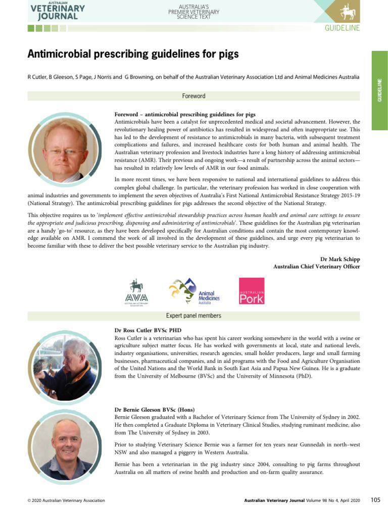 Antimicrobial Prescribing Guidelines For Pigs | PDF | Antimicrobial ...
