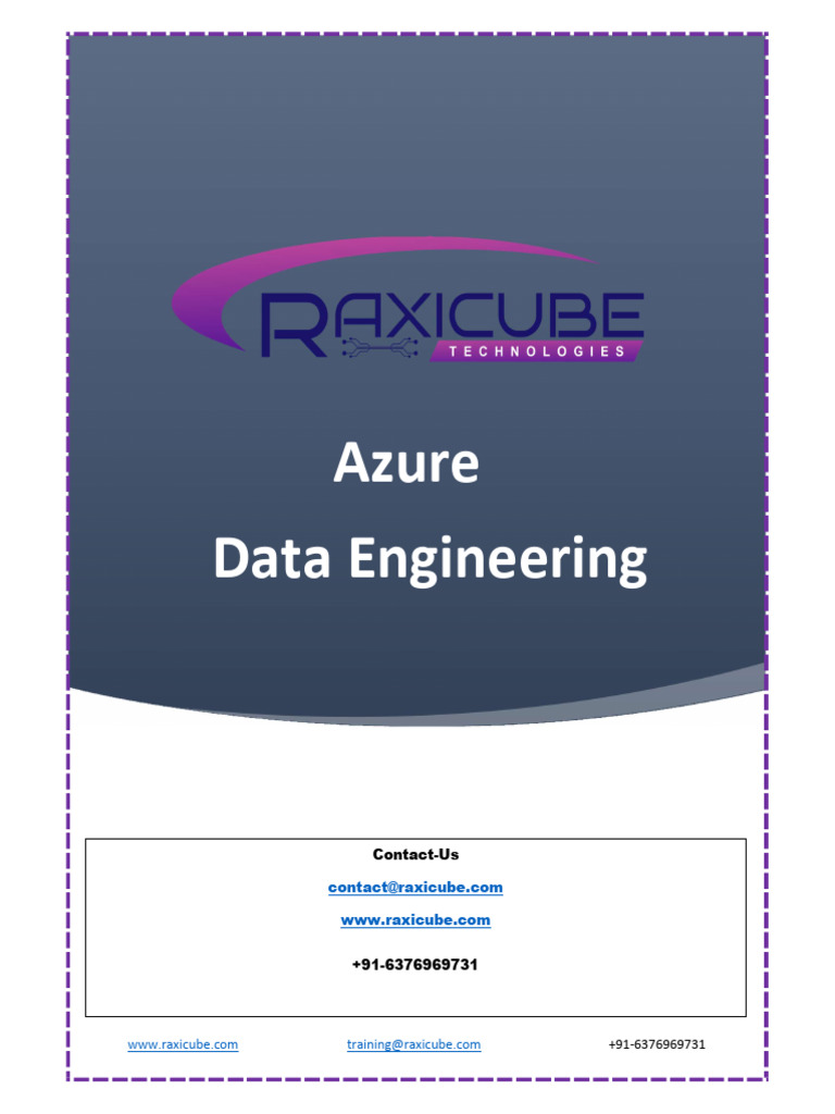 Azure Data Engineering Training Raxicube Technologies | PDF | Microsoft Azure | Sql