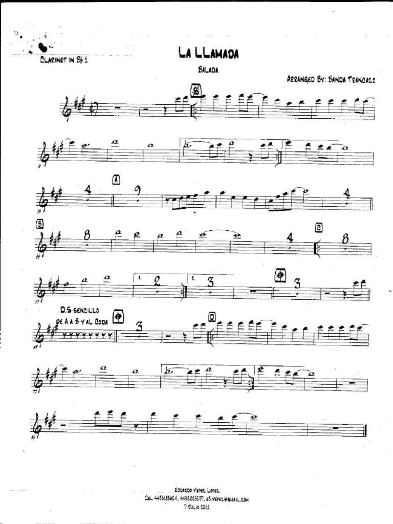 La Llamada - Banda Trancazo | PDF