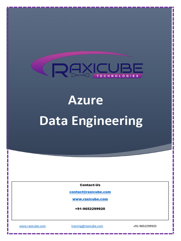 Azure Data Engineering Training Raxicube Technologies | PDF | Microsoft ...