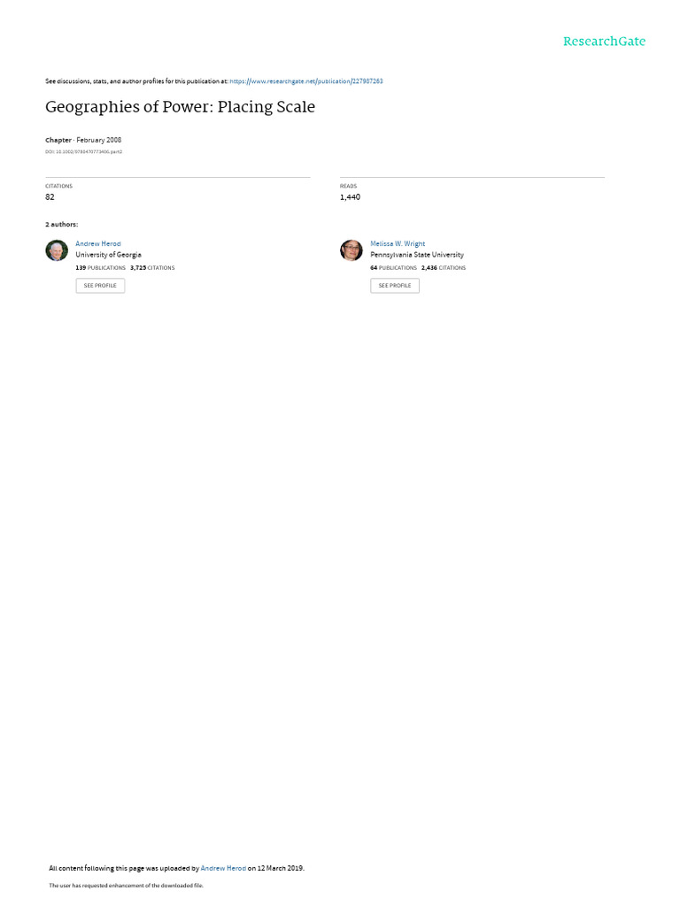 Geographies of Power Placing Scale | PDF