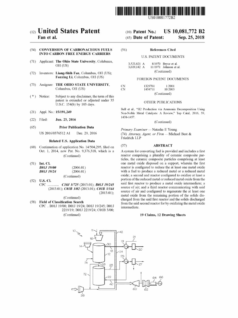 Conversion of carbonaceous fuels into carbon free energy carriers | PDF ...