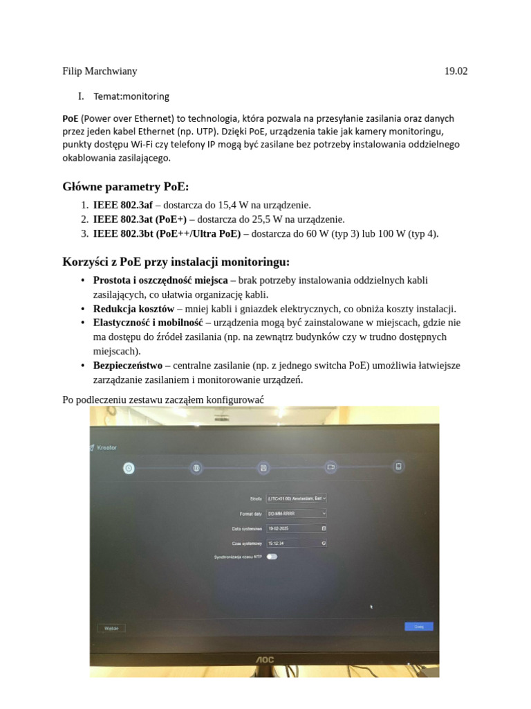 Filip Marchwiany 2F Monitoring | PDF