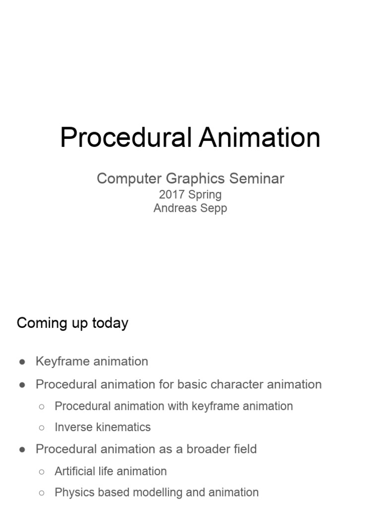 Procedural Animation - Andreas Sepp | PDF | Classical Mechanics ...