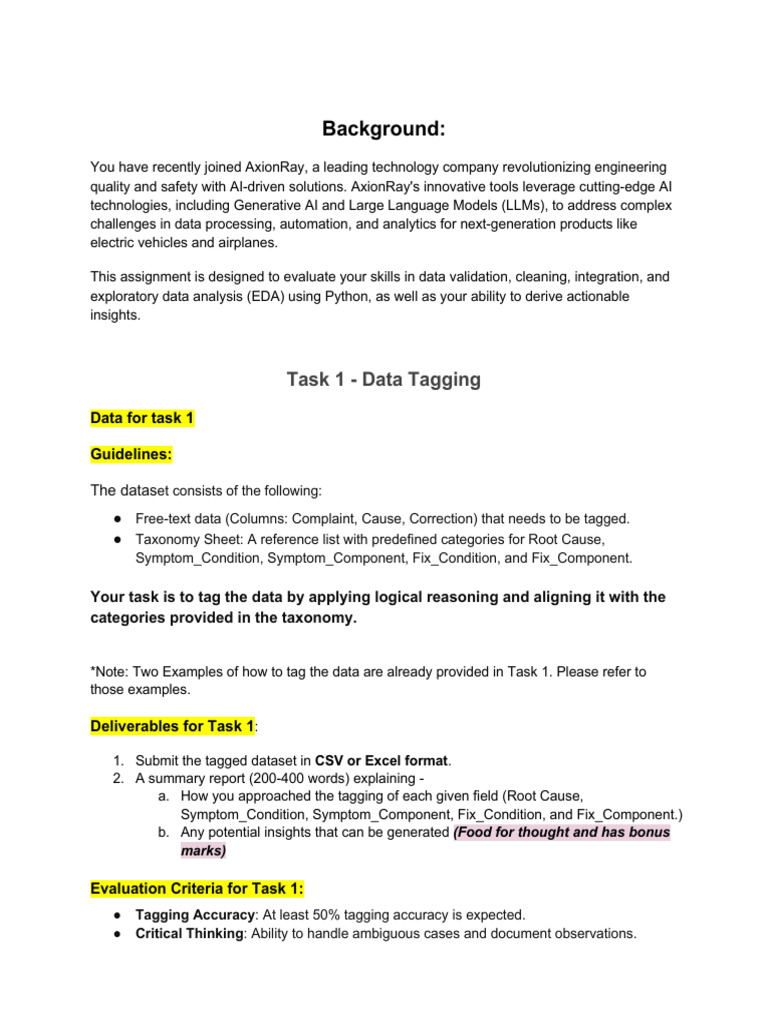 Assignment Instruction Sheet - DA | PDF | Data Analysis | Data