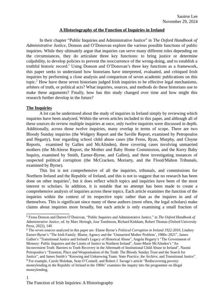 Historiography Paper Nov 29 Final | PDF | Historian | Transitional Justice