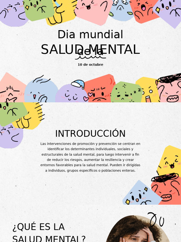 Presentación Diapositivas de Salud Mental Emociones Psicología Doodle Ilustrado Multicolores ...