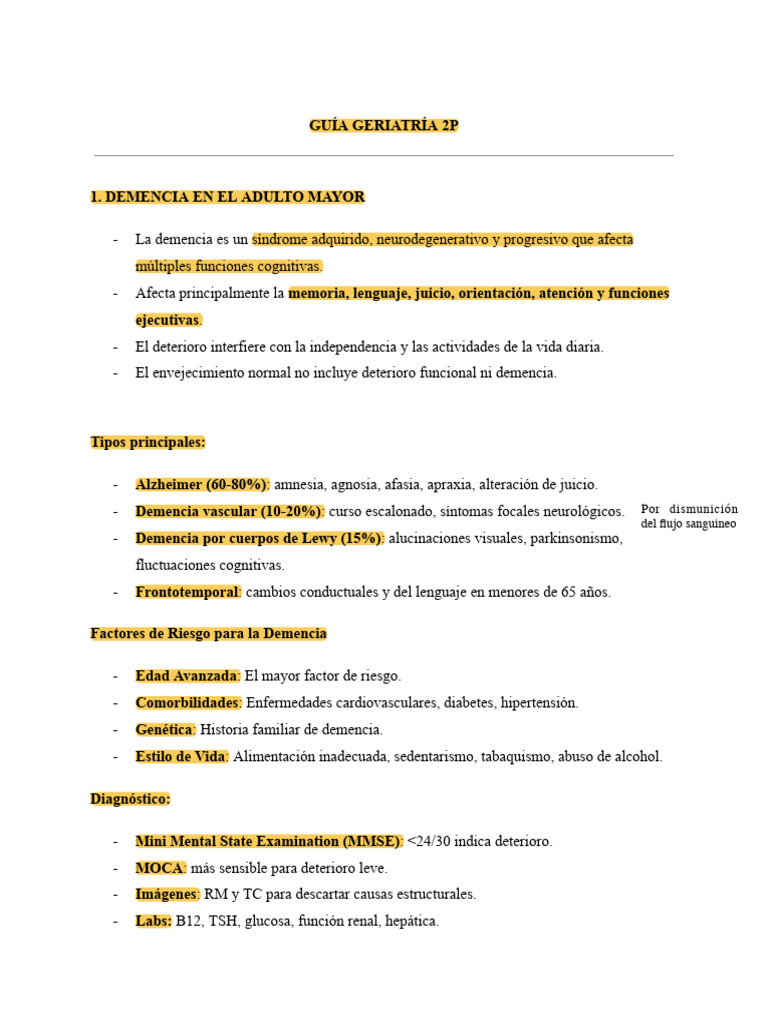 Guia Geria 2P | PDF | Demencia | Trastorno depresivo mayor