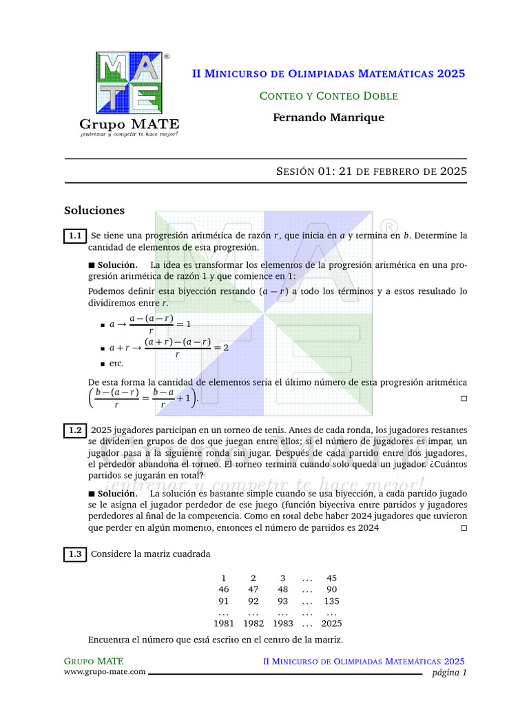 Minicurso Olimpiadas Matemáticas 2025 | PDF | Función (Matemáticas ...