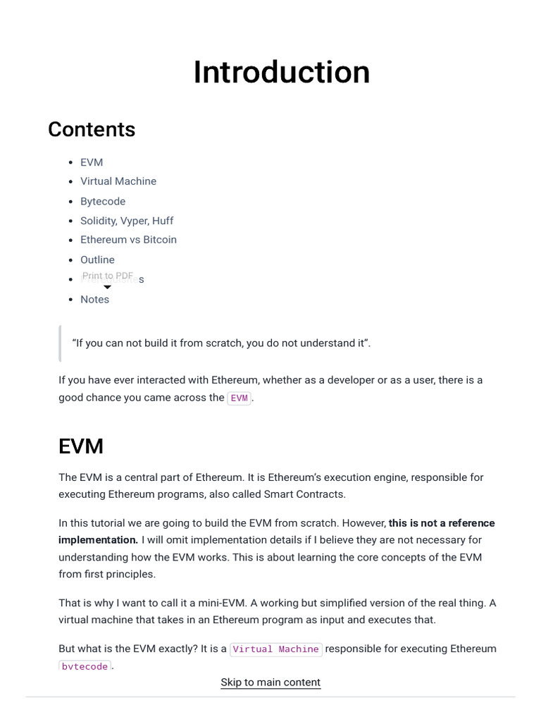 Introduction — EVM From Scratch | PDF | Computing | Computer Programming