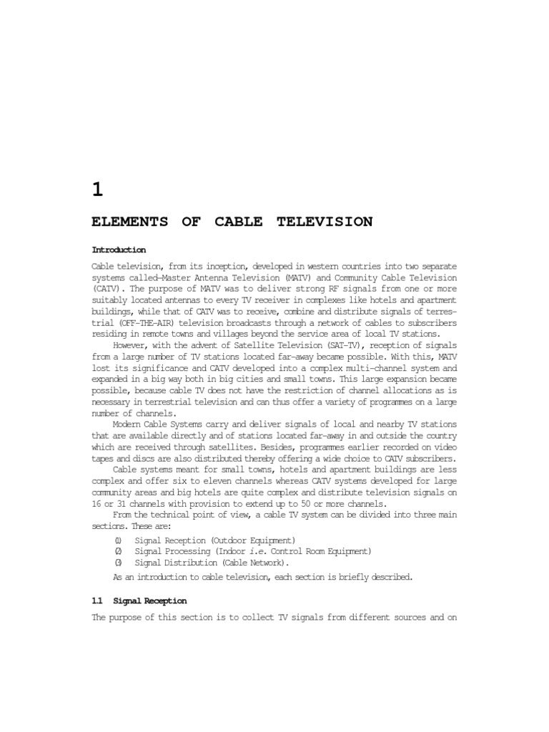 Catv Block Diagram | Download Free PDF | Cable Television | Satellite ...