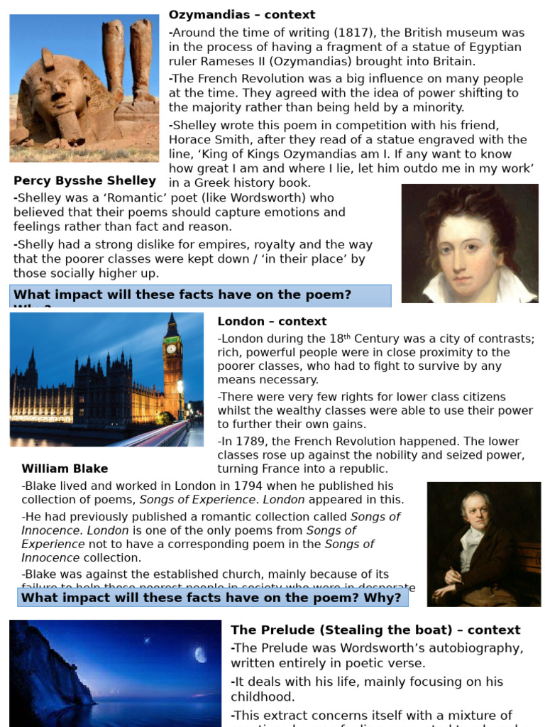 Power and Conflict Context Slides | PDF | Poetry