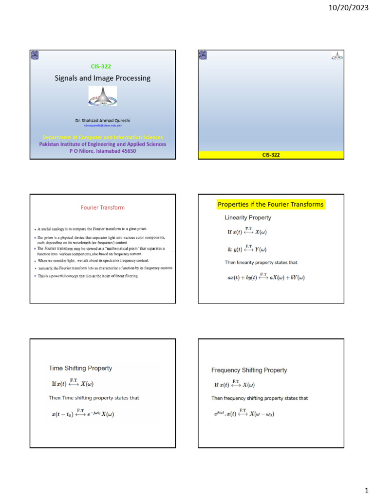 Fourier Transforms in Signal Processing | PDF | Fourier Transform ...