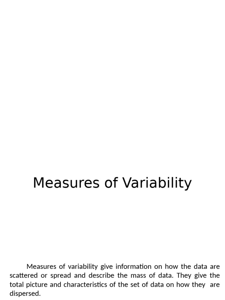 Understanding Measures of Variability | PDF