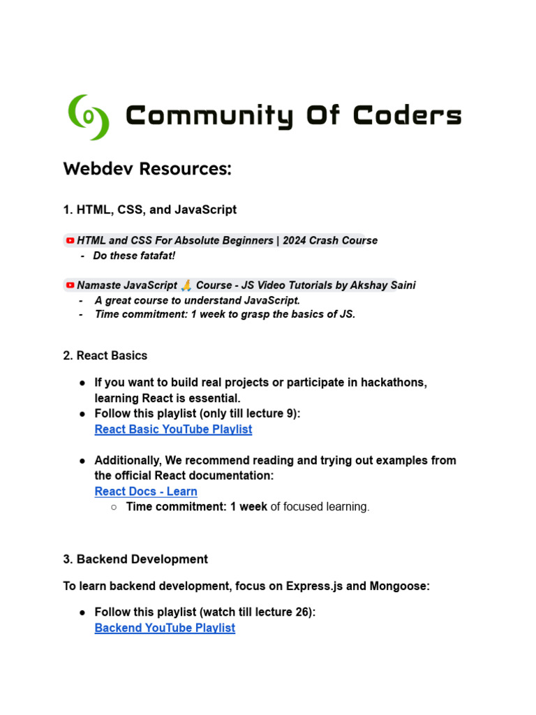 Web Dev Resources | PDF