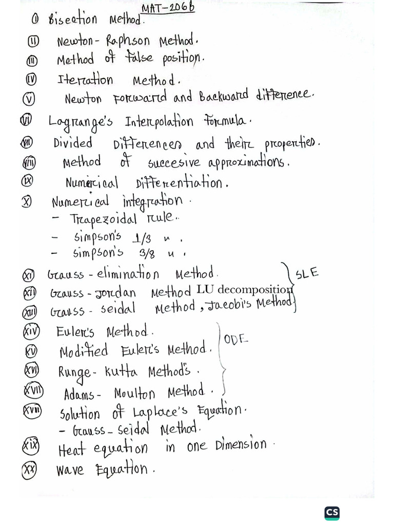 Numerical Analysis Note For Final | PDF