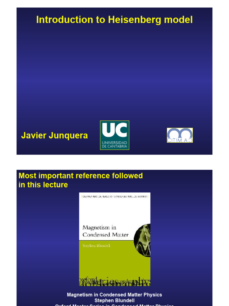 5.introduction To Heisenberg Model | PDF | Spin (Physics) | Wave Function