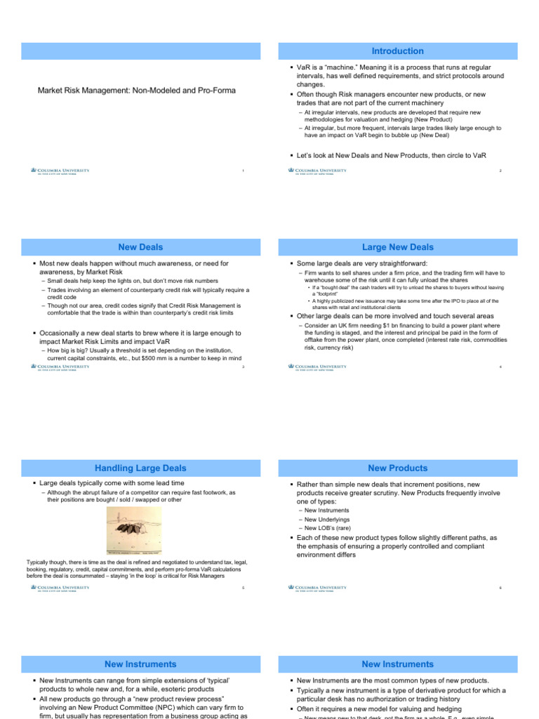 Market Risk Management - Module 11 Non Modeled and Pro Forma Risk | PDF ...