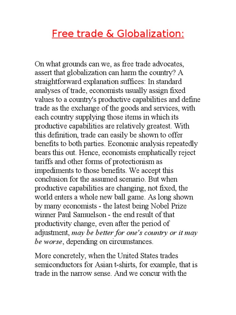 Globalization's Impact on Trade Dynamics | PDF | Finance & Money Management