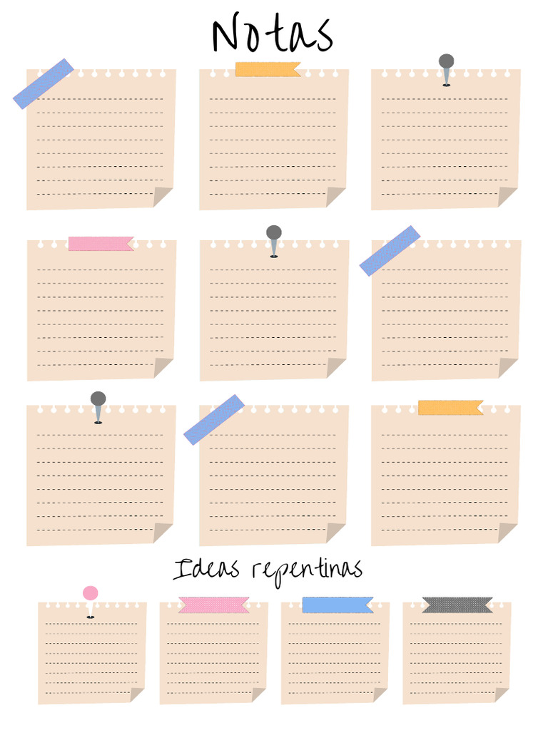 Bloc de Notas Diario Journaling Post It Colorido | PDF