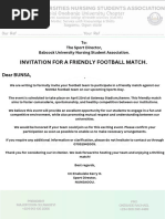 Letter Requesting For A Friendly Match | PDF