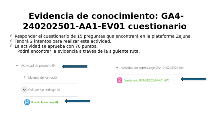 Evidencia de Conocimiento - GA4-240202501 - AA1 - EV01 Cuestionario | PDF