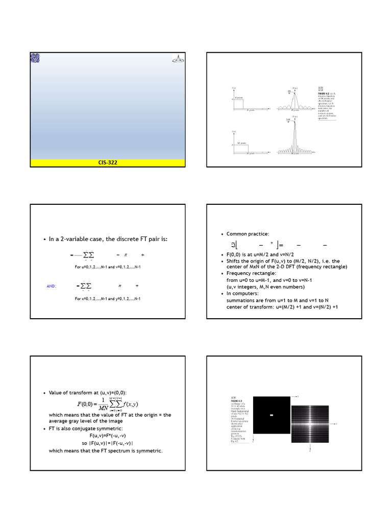 Lec - 11 SIP CIS-322 Freq Domain Processing | PDF | Low Pass Filter | Filter (Signal Processing)
