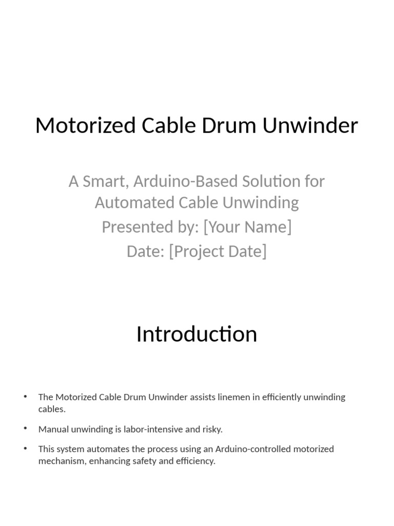 Automated Cable Drum Unwinder System | PDF | Automation | Sensor