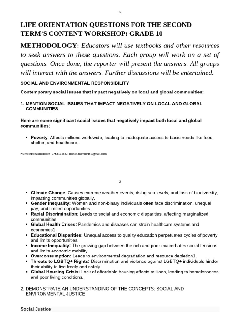 2025 Grade 10 Resource For Workshop | PDF | Thought | Violence