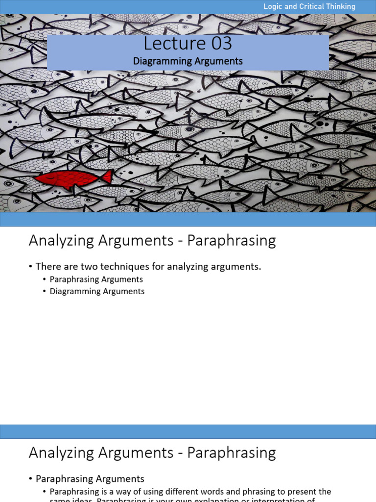 Lecture#03-Diagramming Arguments | PDF | Argument | Logic