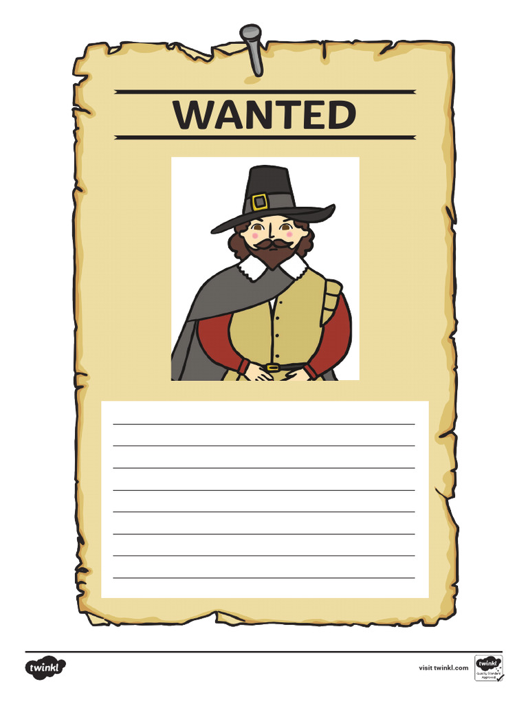 t t 4100 the Gunpowder Plot Wanted Posters Writing Frames Ver 1 | PDF