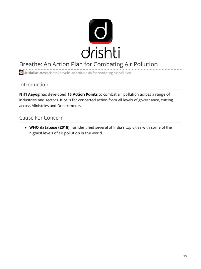 breathe-an-action-plan-for-combating-air-pollution | PDF | Emission ...