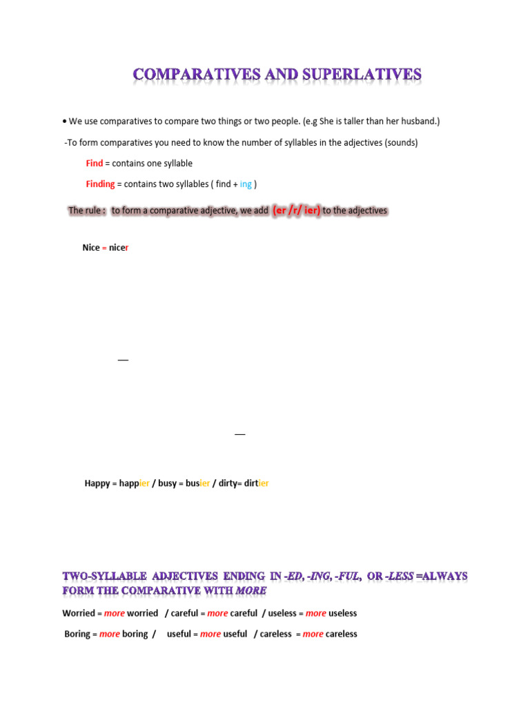 Comparatives and Superlatives | PDF | Adjective | Linguistics