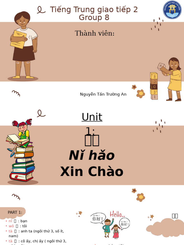 Tiếng Trung giao tiếp 2 Group 8 unit1-8. (2) | PDF