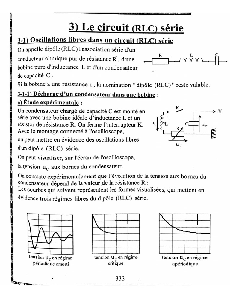 Dipôle RLC (Oscillations Électriques Libres) | PDF