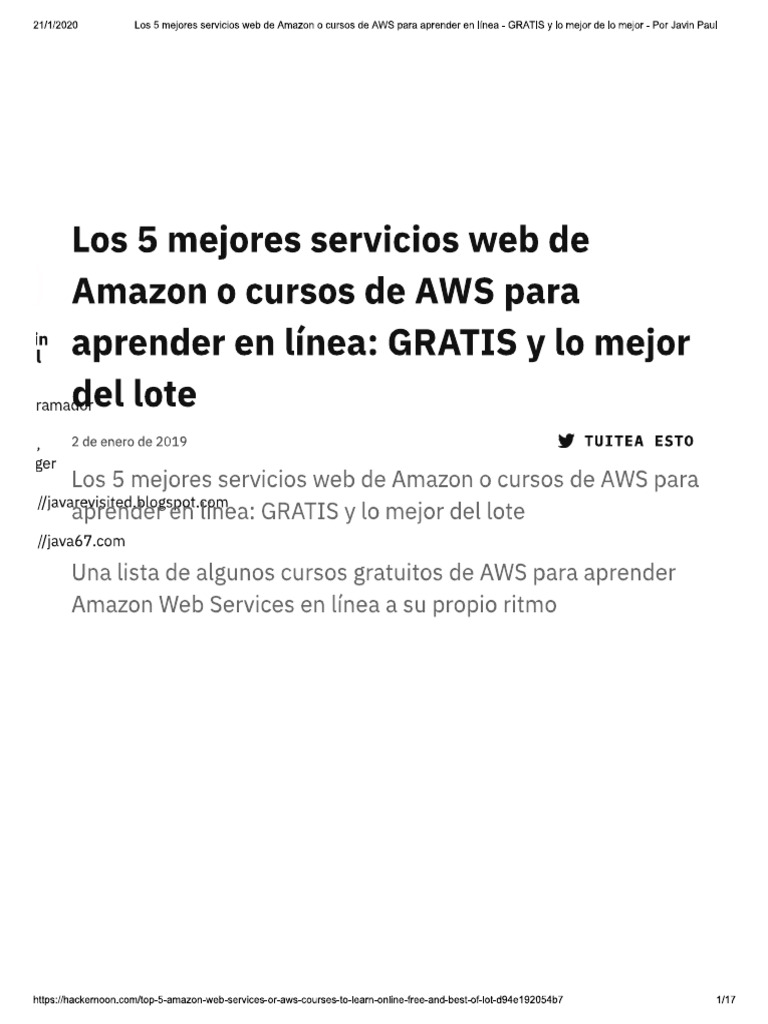 Los 5 Mejores Servicios Web de Amazon O... Lo Mejor de Lo Mejor - Por ...