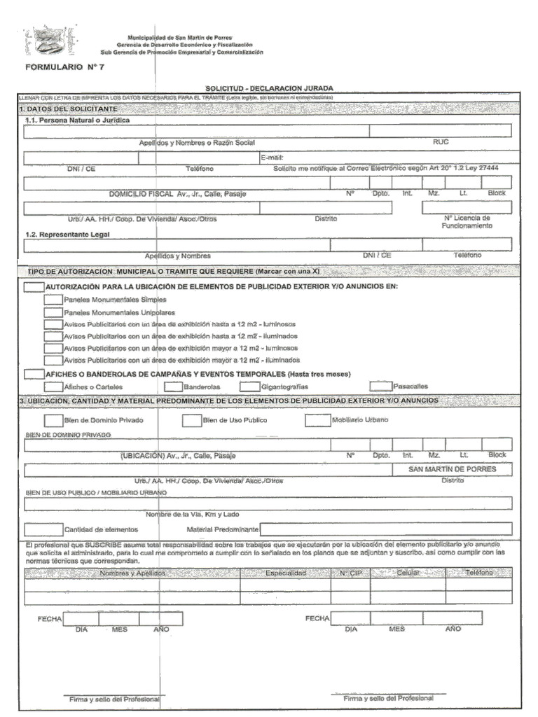 Licencia Func Formulario 7 | PDF
